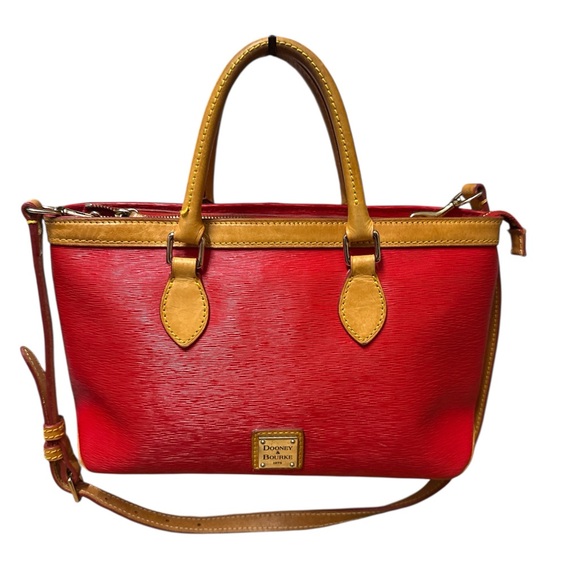 Dooney & Bourke | Bags | Dooney Bourke Red And Tan Satchel | Poshmark